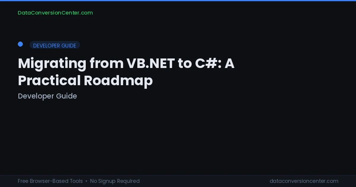 Migrating from VB.NET to C#: A Practical Roadmap | Data