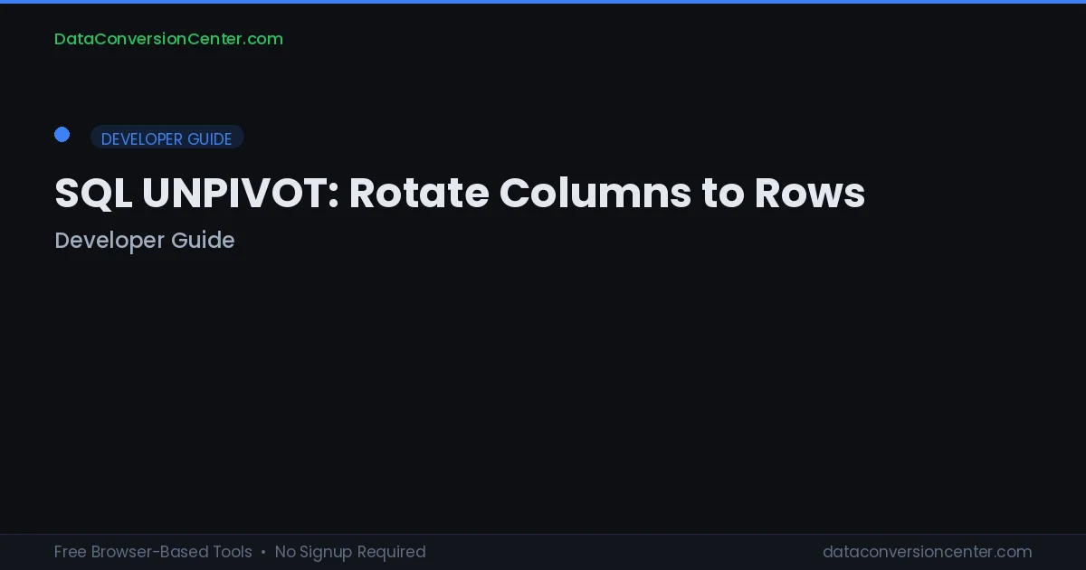 SQL UNPIVOT: Rotate Columns to Rows (2026)