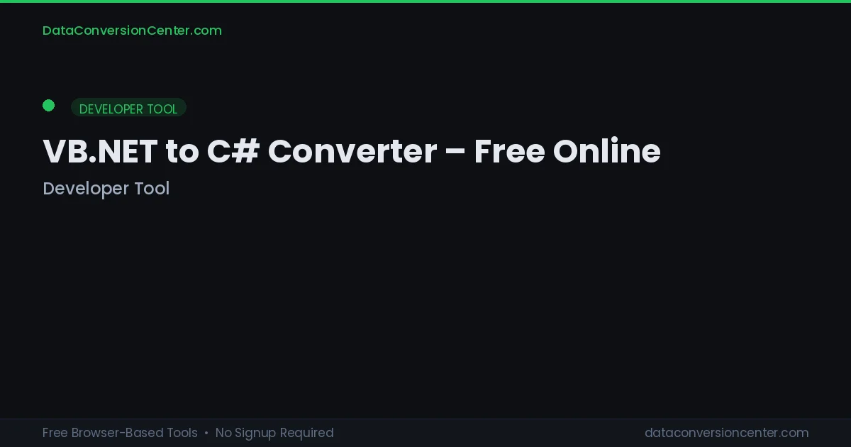 VB.NET to C# Converter Online (Free, No Upload Required)