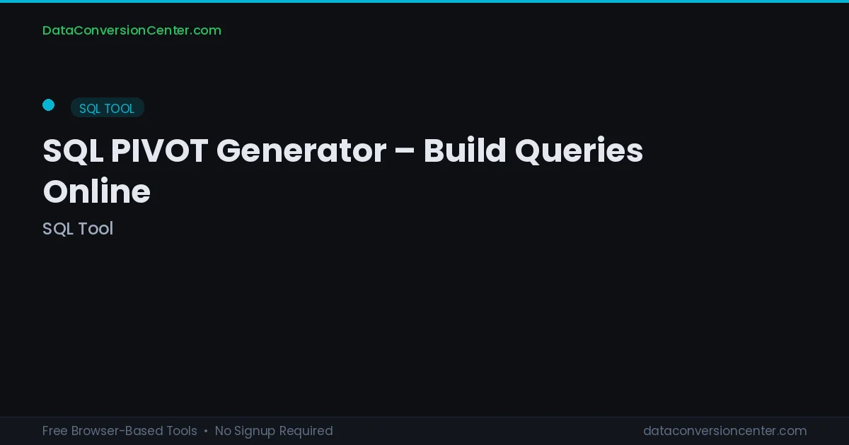 Sql Pivot Generator Build Pivot Queries Free 5024